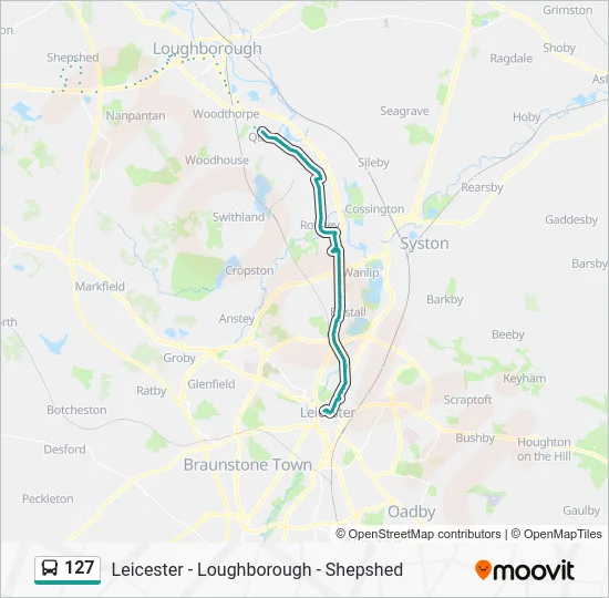 127 Route: Schedules, Stops & Maps - Leicester (Updated)