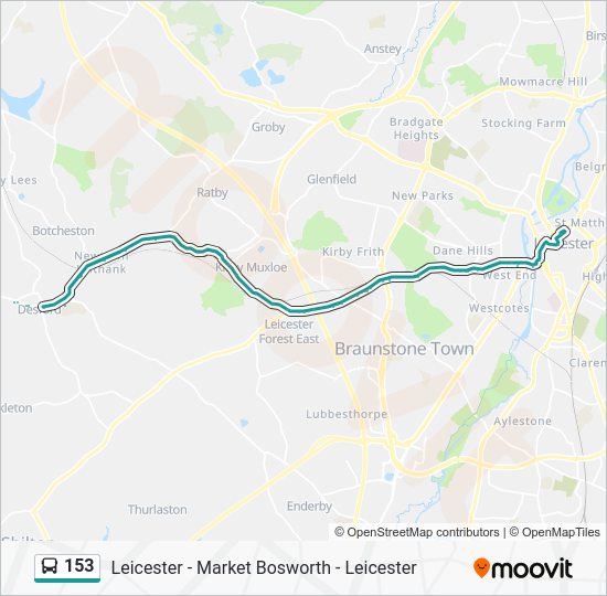 153 Route: Schedules, Stops & Maps - Leicester (Updated)