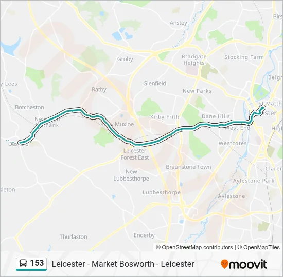 153 Route: Schedules, Stops & Maps - Leicester (Updated)