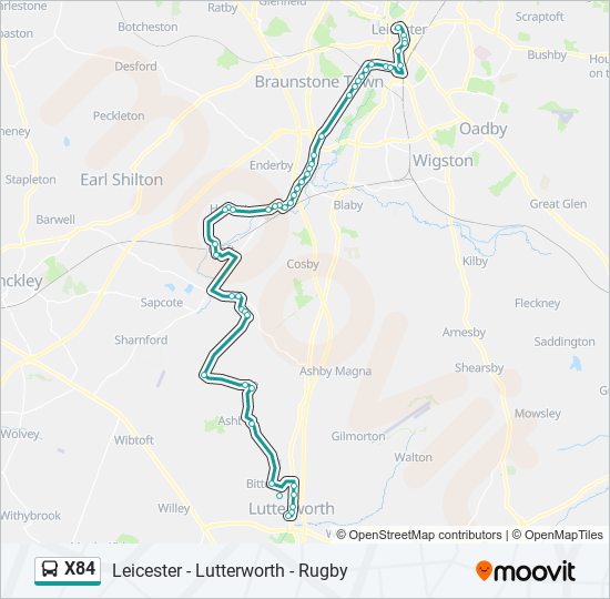 x84 Route: Schedules, Stops & Maps - Lutterworth (Updated)