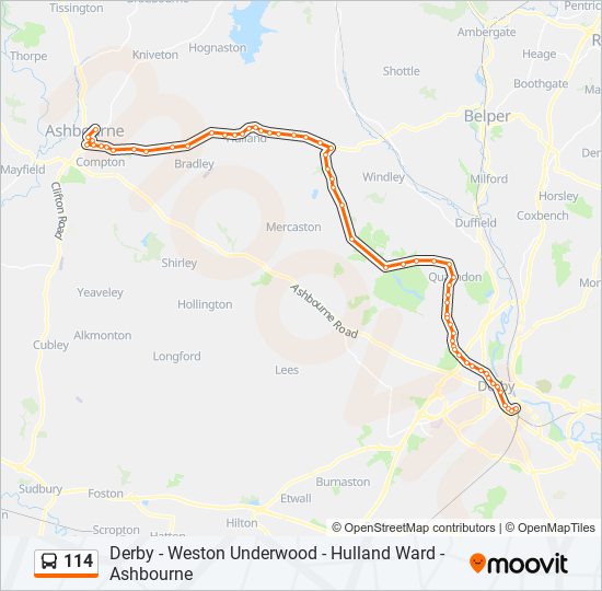 114 Route: Schedules, Stops & Maps - Derby (Updated)