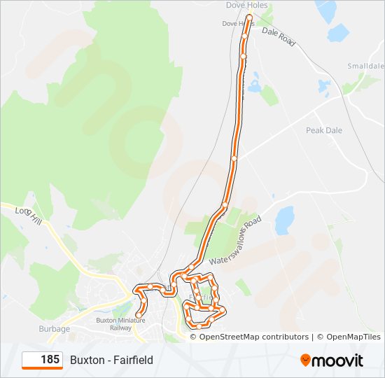 185 Route: Schedules, Stops & Maps - Dove Holes (Updated)