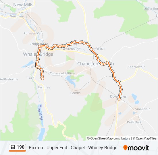 190 Route: Schedules, Stops & Maps - Dove Holes (Updated)