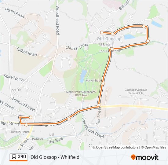 390 Route: Schedules, Stops & Maps - Glossop (Updated)
