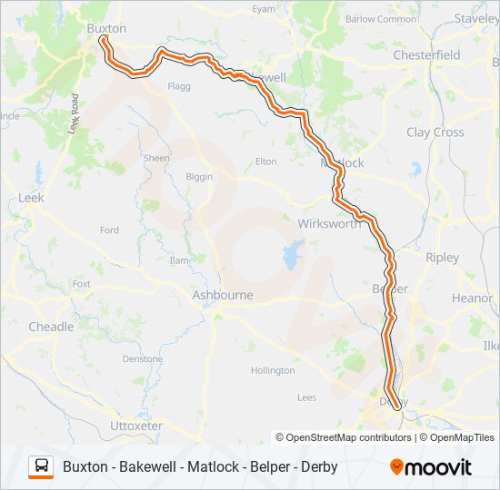transpeak Route: Schedules, Stops & Maps - Buxton (Updated)