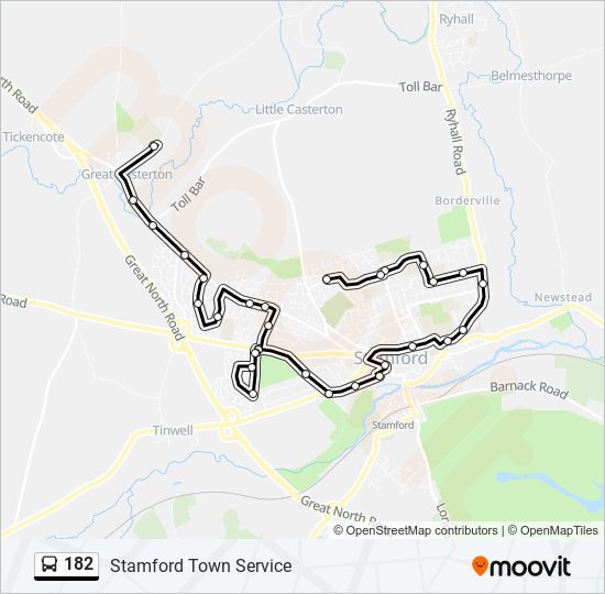 182 Route: Schedules, Stops & Maps - Great Casterton (Updated)