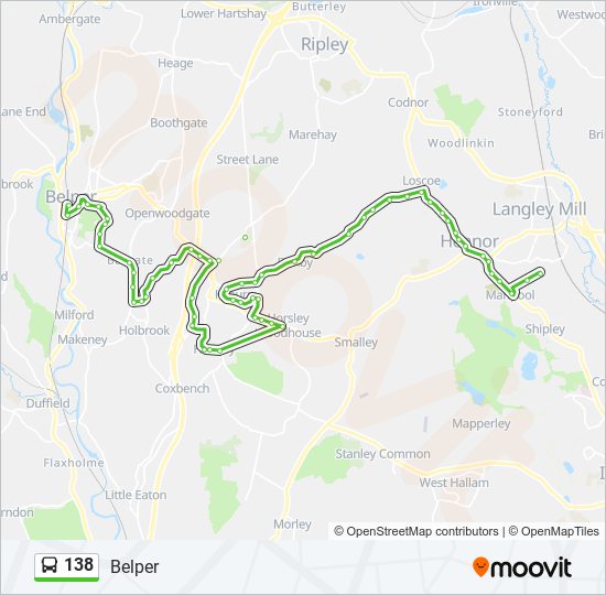 138 Route: Schedules, Stops & Maps - Belper (Updated)