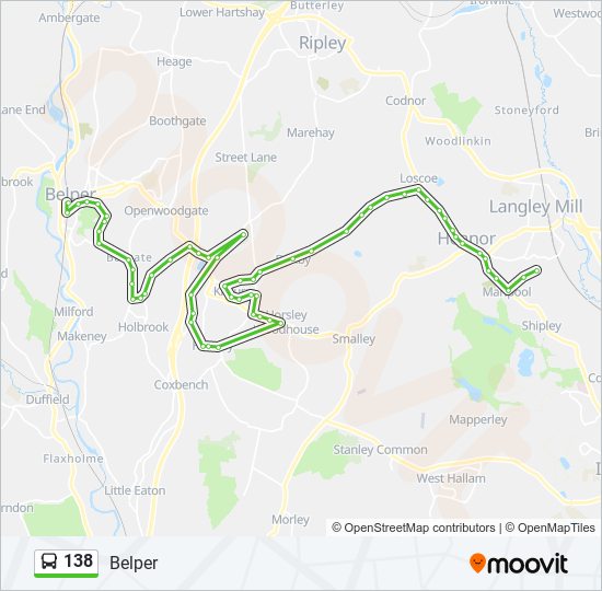 138 Route: Schedules, Stops & Maps - Belper (Updated)