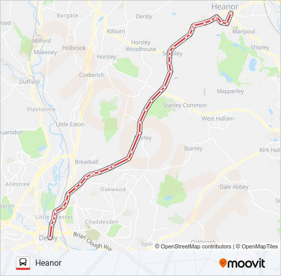 h1 Route: Schedules, Stops & Maps - Heanor (Updated)