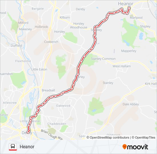 h1 Route: Schedules, Stops & Maps - Heanor (Updated)