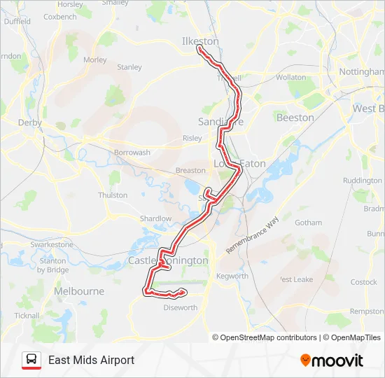 MY15 Route: Schedules, Stops & Maps - East Mids Airport (Updated)