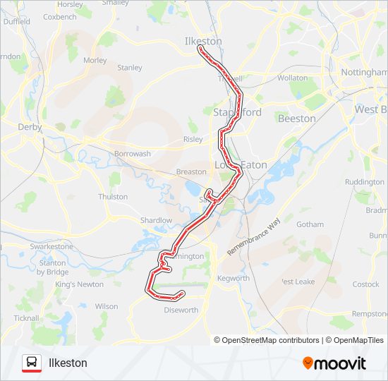 my15 Route: Schedules, Stops & Maps - Ilkeston (Updated)