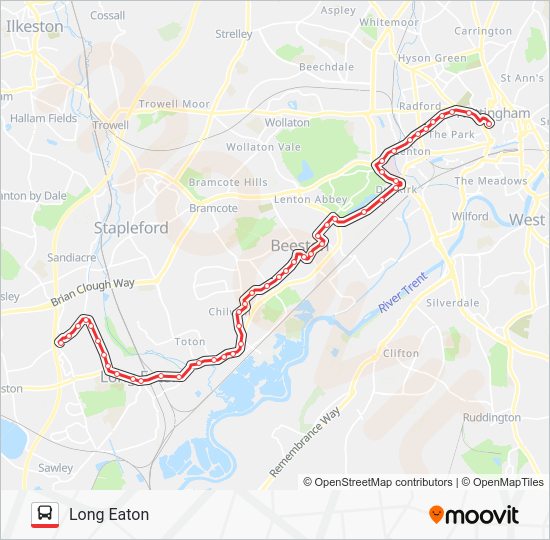 INDIGO Route: Schedules, Stops & Maps - Long Eaton (Updated)