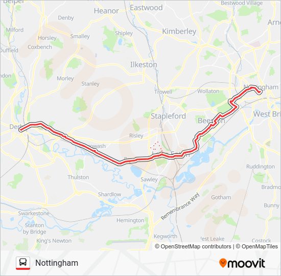 INDIGO Route: Schedules, Stops & Maps - Nottingham (Updated)