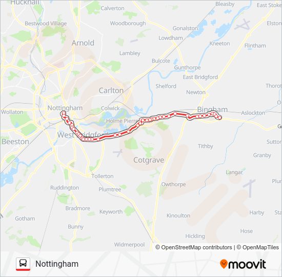 mainline Route: Schedules, Stops & Maps - Nottingham (Updated)