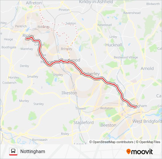 RAINBOW ONE Route: Schedules, Stops & Maps - Nottingham (Updated)