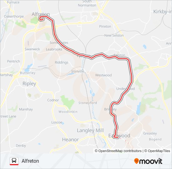 rainbow one Route: Schedules, Stops & Maps - Alfreton (Updated)