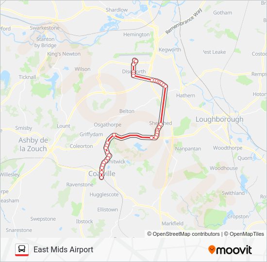 SKYLINK NOTTINGHAM Route: Schedules, Stops & Maps - East Mids Airport ...
