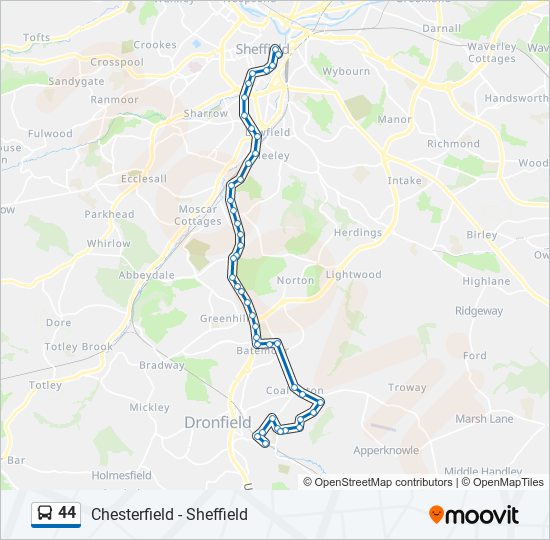 44 Route: Schedules, Stops & Maps - Dronfield (Updated)