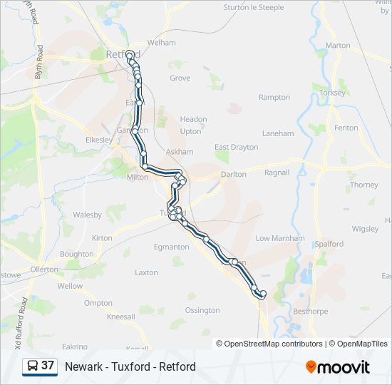 37 Route: Schedules, Stops & Maps - Sutton on Trent (Updated)