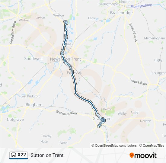 X22 Route: Schedules, Stops & Maps - Sutton on Trent (Updated)