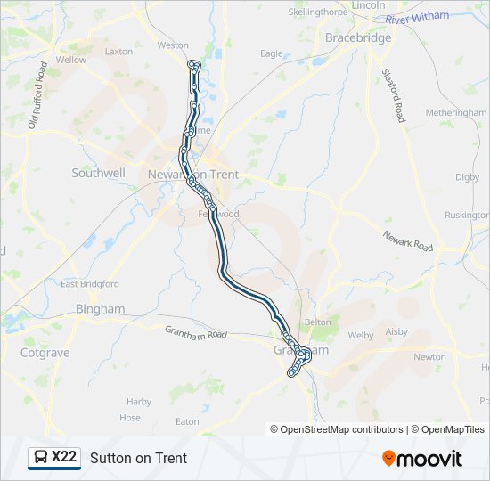 x22 Route: Schedules, Stops & Maps - Sutton on Trent (Updated)