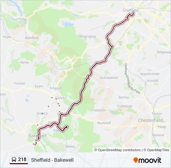 218 Route: Schedules, Stops & Maps - Bakewell (Updated)
