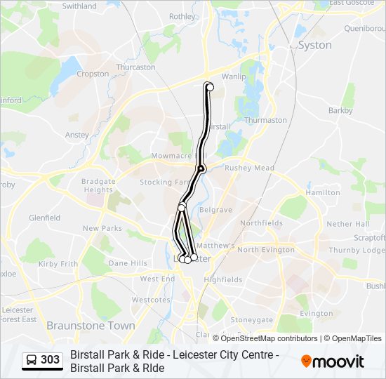 303 Route: Schedules, Stops & Maps - Birstall (Updated)