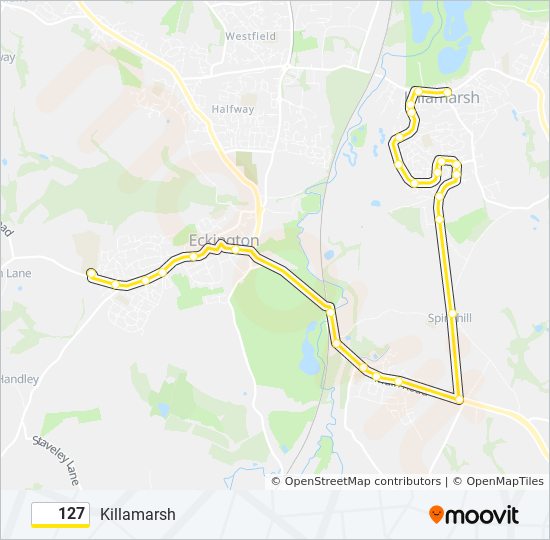 127 Route: Schedules, Stops & Maps - Killamarsh (Updated)