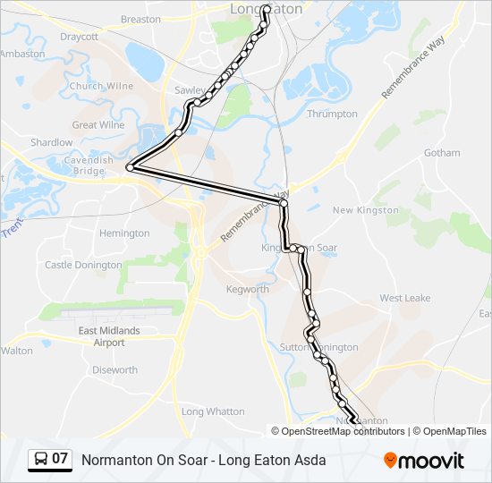 07 Route: Schedules, Stops & Maps - Long Eaton (Updated)