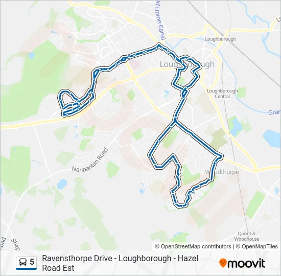 5 Route: Schedules, Stops & Maps - Loughborough (Updated)
