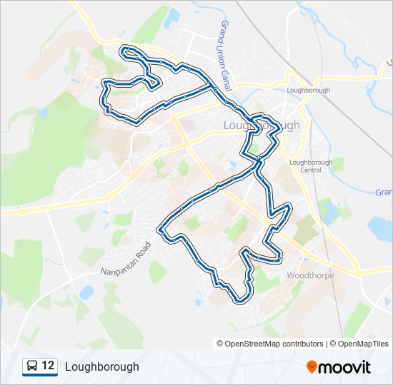 12 Route: Schedules, Stops & Maps - Loughborough (Updated)