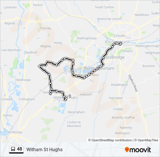 48 Route: Schedules, Stops & Maps - Witham St Hughs (Updated)