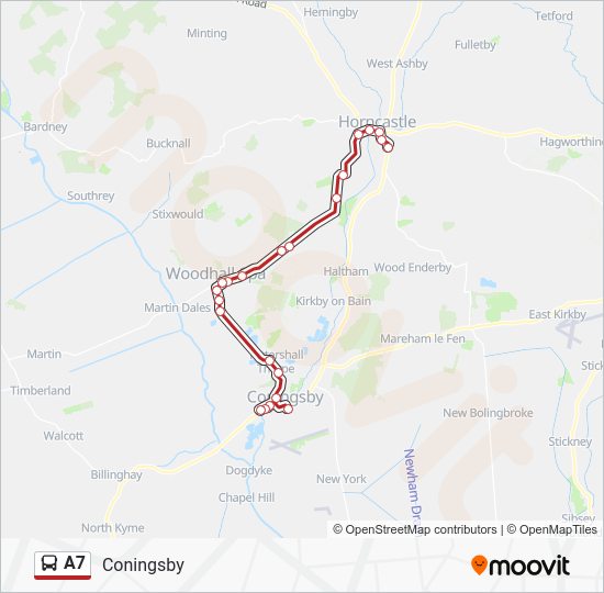 a7 Route: Schedules, Stops & Maps - Coningsby (Updated)