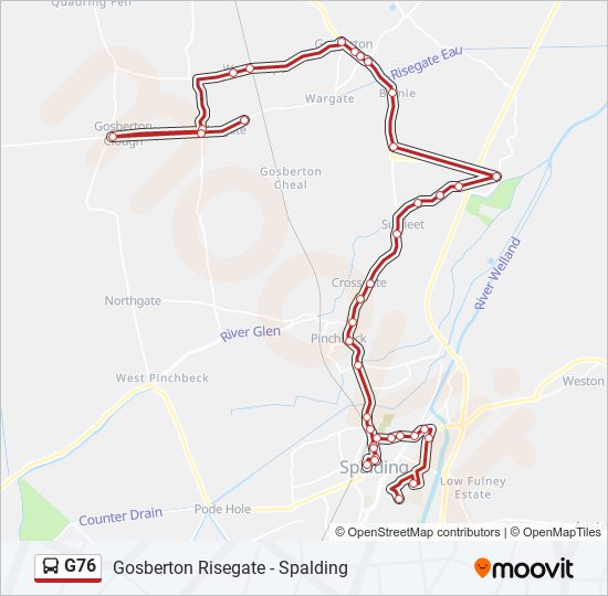 g76 Route: Schedules, Stops & Maps - Spalding (Updated)
