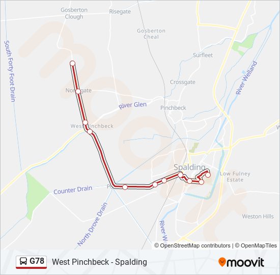 g78 Route: Schedules, Stops & Maps - West Pinchbeck (Updated)