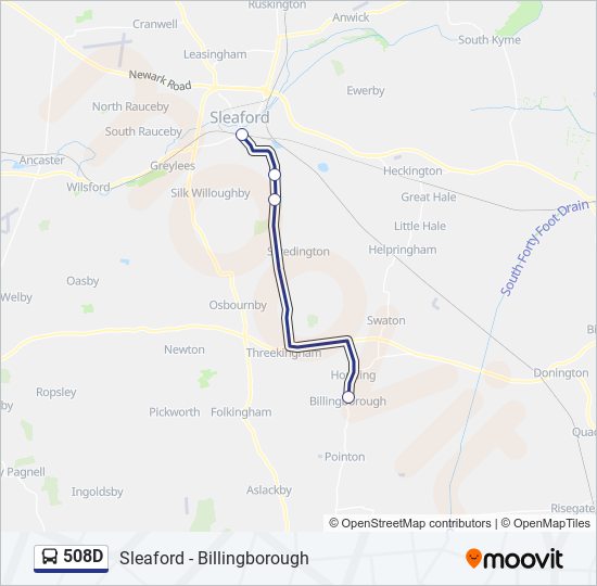 508d Route: Schedules, Stops & Maps - Billingborough (Updated)
