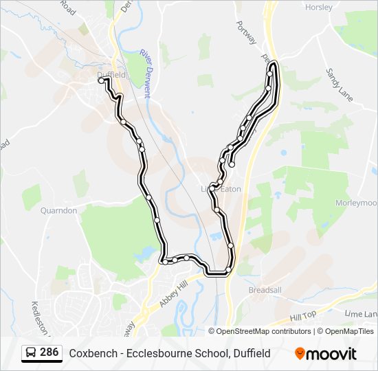 286 Route: Schedules, Stops & Maps - Little Eaton (Updated)