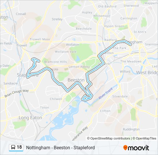 18 Route: Schedules, Stops & Maps - Nottingham (Updated)