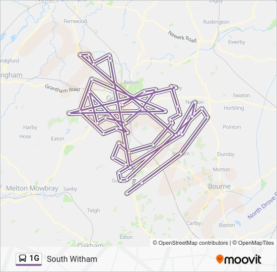 1G Route: Schedules, Stops & Maps - South Witham (Updated)