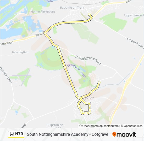 N70 Route: Schedules, Stops & Maps - Cotgrave (Updated)
