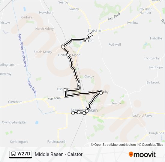 W27D Route: Schedules, Stops & Maps - Middle Rasen (Updated)