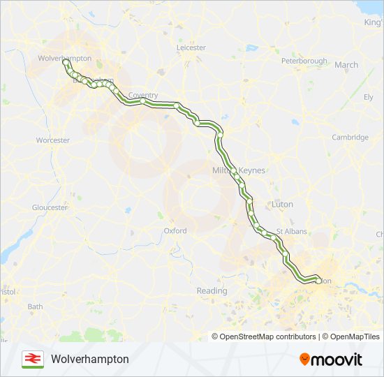 west midlands railway Route: Schedules, Stops & Maps - Wolverhampton ...