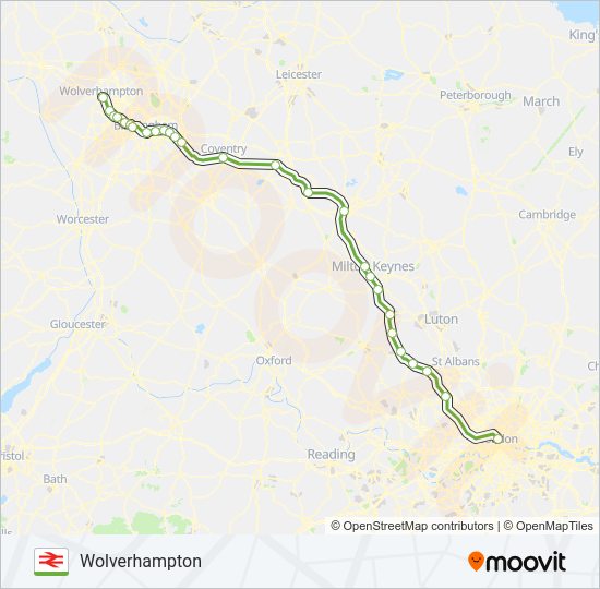 west midlands railway Route: Schedules, Stops & Maps - Wolverhampton ...