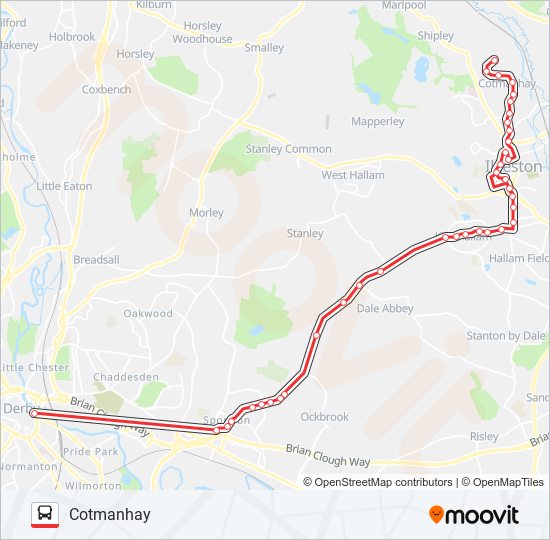 ilkeston flyer Route: Schedules, Stops & Maps - Cotmanhay (Updated)