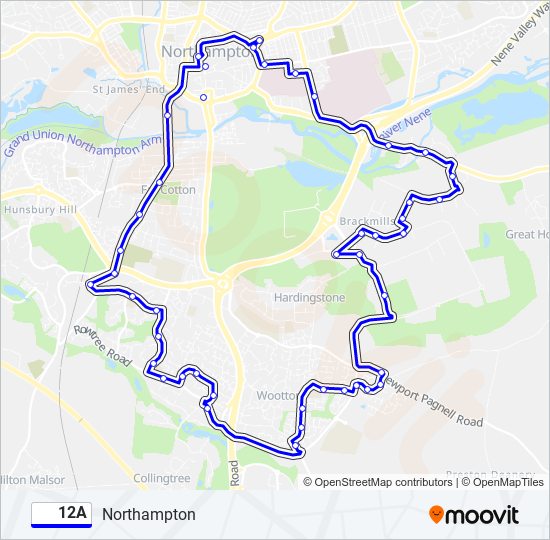 12a Route: Schedules, Stops & Maps - Northampton (Updated)