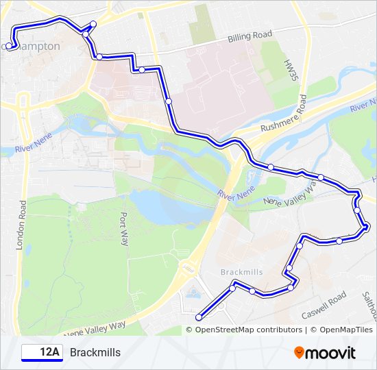 12a Route: Schedules, Stops & Maps - Brackmills (Updated)