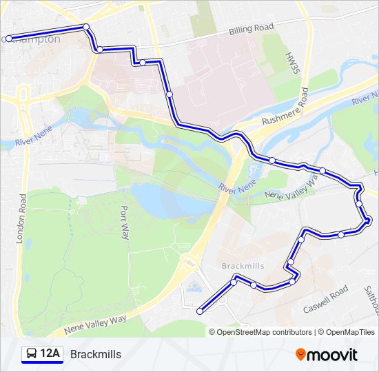 12a Route: Schedules, Stops & Maps - Brackmills (Updated)