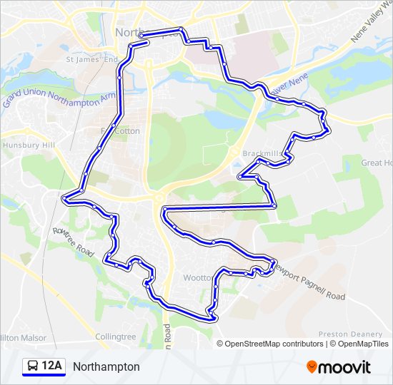 12a Route: Schedules, Stops & Maps - Northampton (Updated)