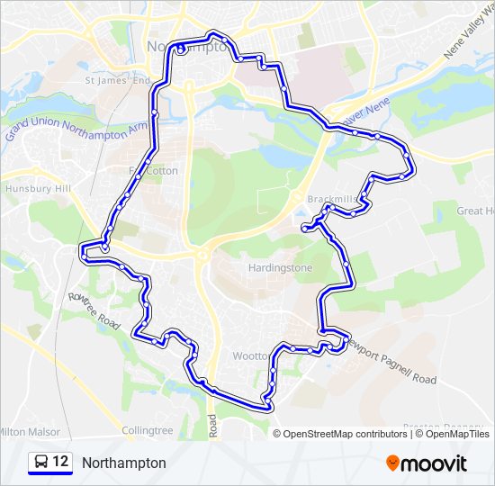 12 Route: Schedules, Stops & Maps - Northampton (Updated)